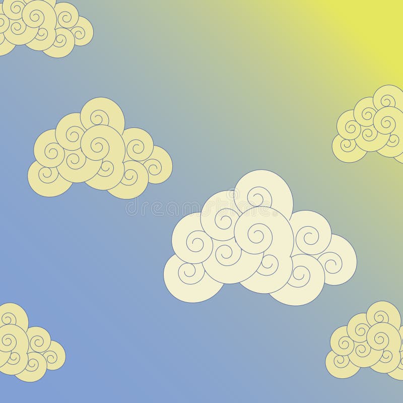 Stylized Clouds Background stock vector. Illustration of bright - 181385643