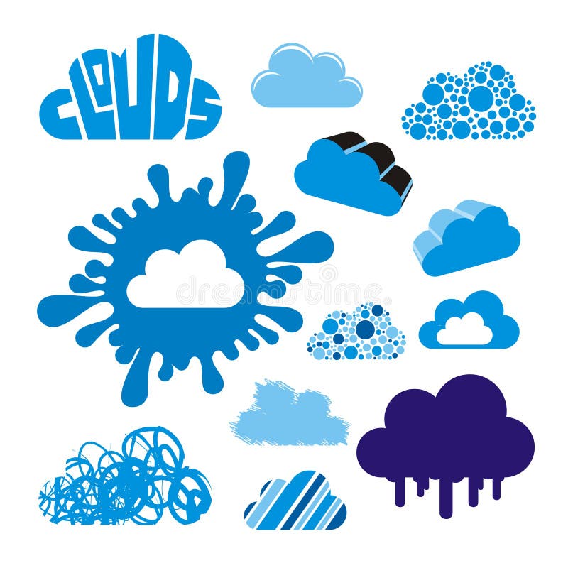 Stylized clouds collection stock vector. Illustration of pattern - 22843778