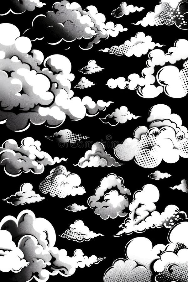 Stylized Clouds Pattern stock photo. Image of stylized - 366941794