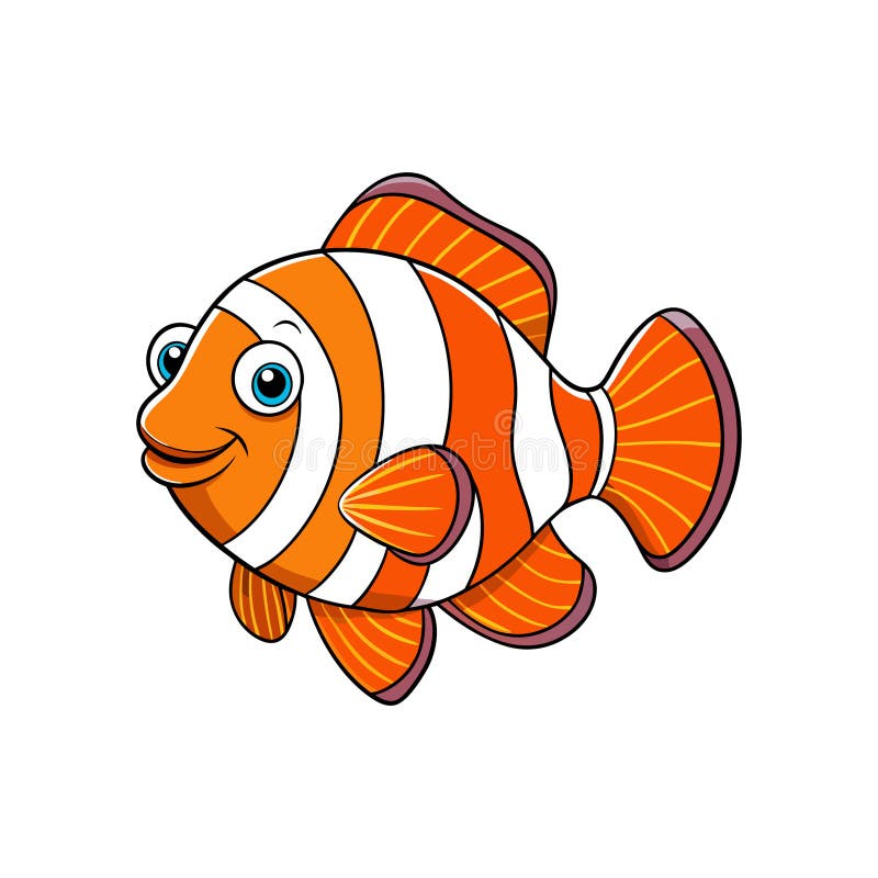 Stylized Clownfish for Creative Coloring Stock Image - Illustration of ...