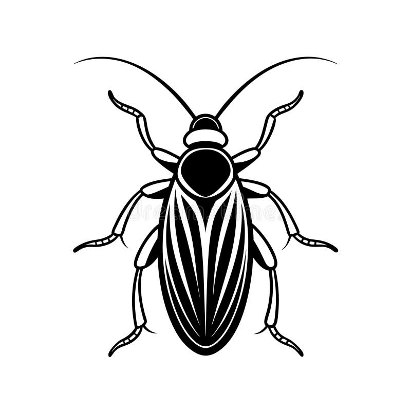 Stylized Cockroach for Creative Linocut Arts Stock Illustration ...