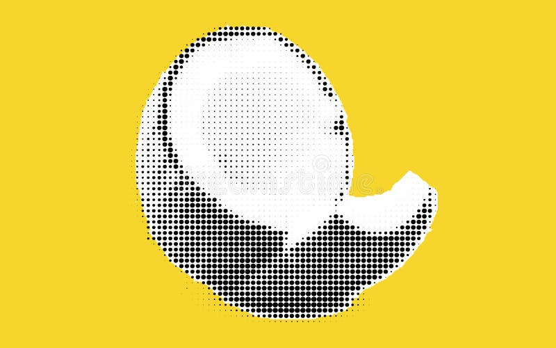 Stylized Coconut Half on Yellow Background Stock Illustration ...