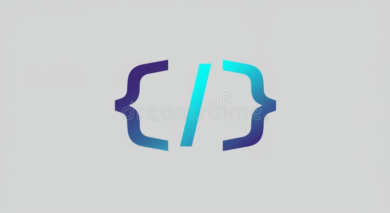 Stylized Coding Symbol Featuring a Forward Slash Enclosed by Curly ...