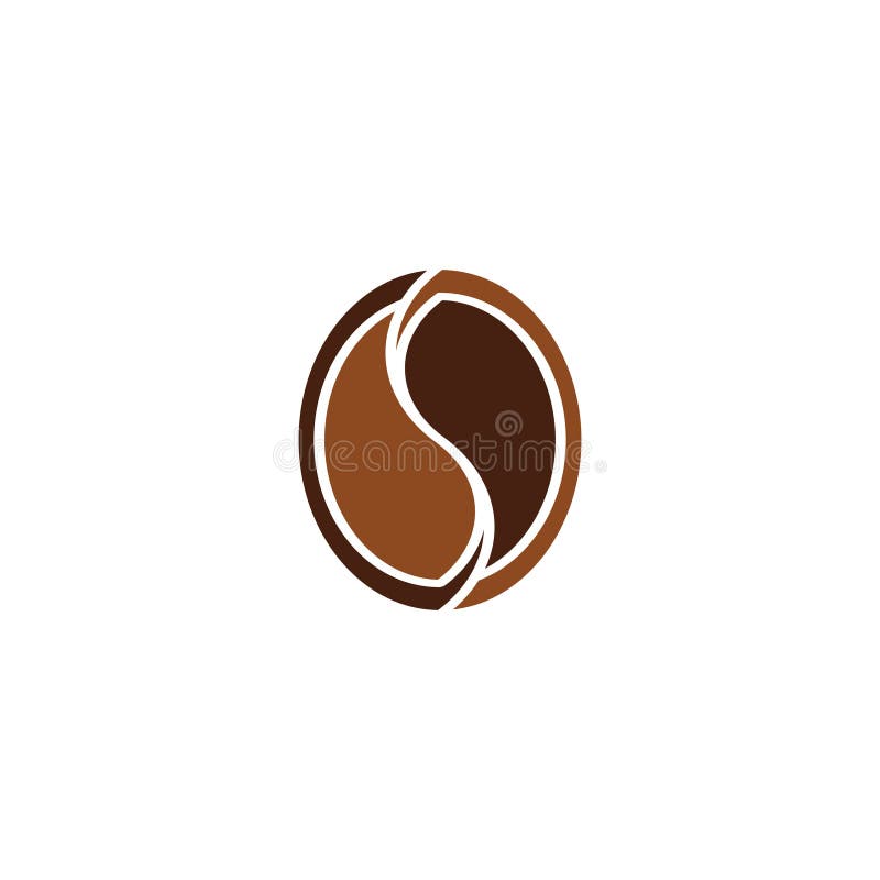 Stylized Coffee Bean Symbol Logo Vector Stock Vector - Illustration of ...