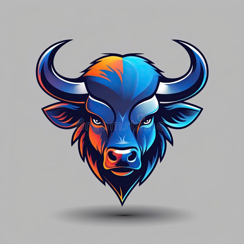 Stylized Colored Buffalo Head Logo Vector Illustration Stock ...
