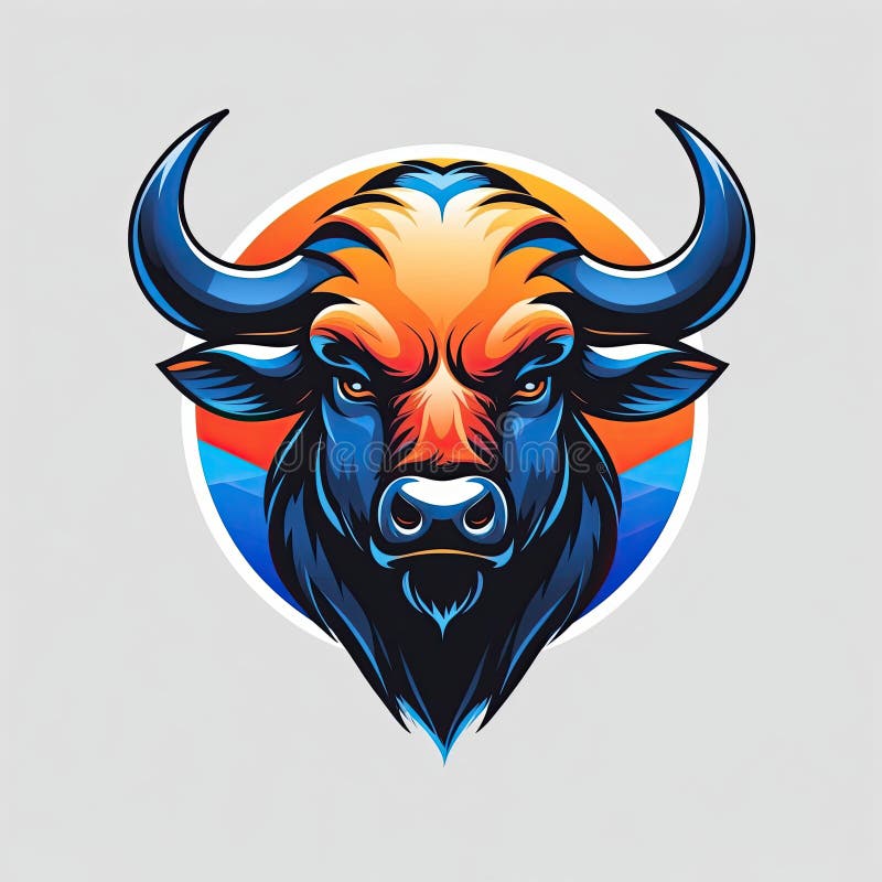 Stylized Colored Buffalo Head Logo Vector Illustration Stock ...