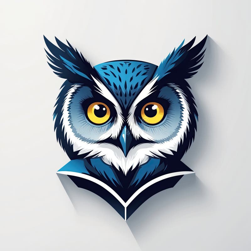 Stylized Colored Owl Head Logo Vector Illustration Stock Illustration ...