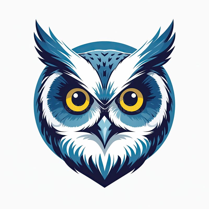 Stylized Colored Owl Head Logo Vector Illustration Stock Illustrations ...