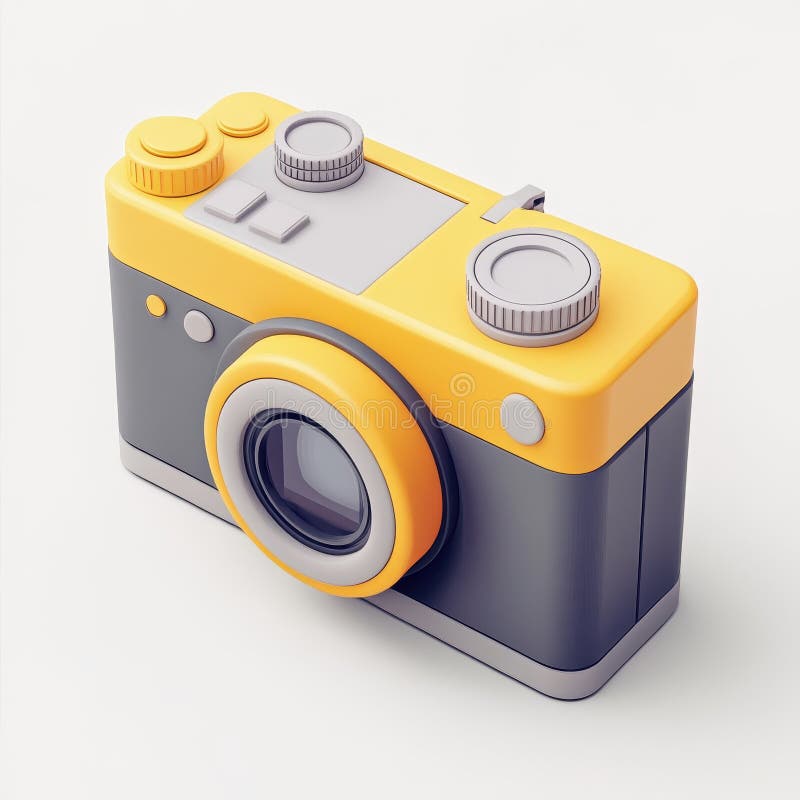 A Stylized, Colorful Camera Design Showcasing a Playful and Modern ...