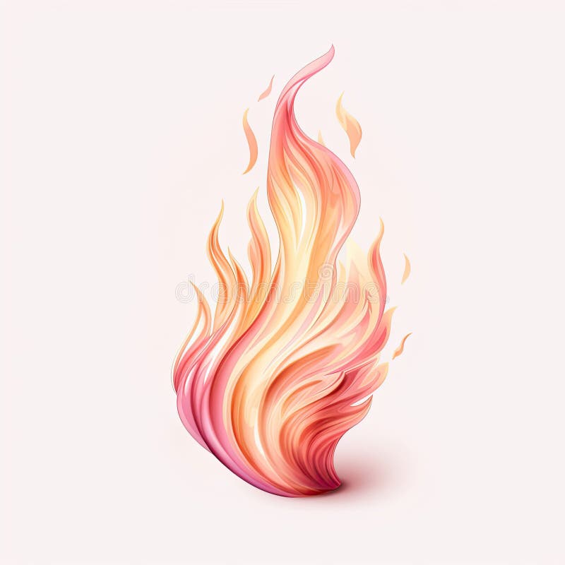 A Stylized Colorful Fireball on a Pink Background with a Long Wavy ...