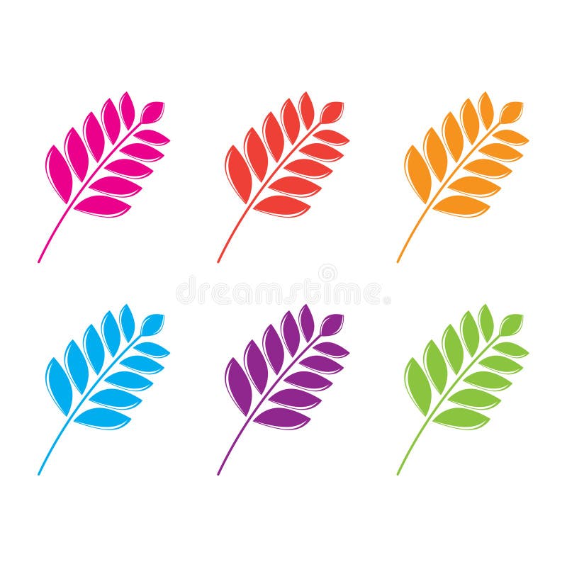 Stylized Colorful Leaves Logo Vector Stock Vector - Illustration of ...