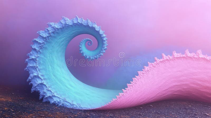 A Stylized, Colorful Spiral Design Resembling Waves or Shells in a ...