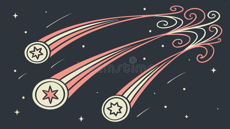 Stylized Comets in Space, Vector Design Generative AI Stock Vector ...