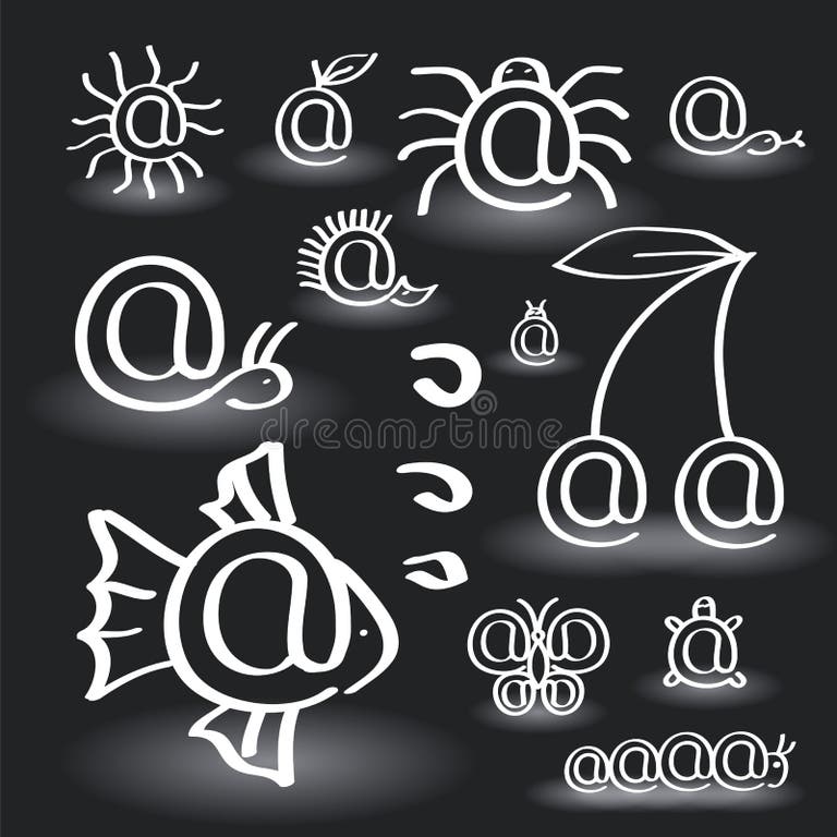 Drawn Icons Mail in the Form of Different Animals Stock Vector ...