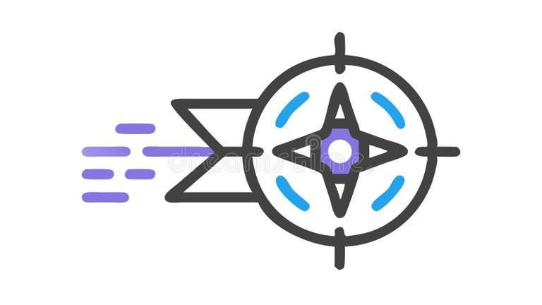 Stylized Compass Direction, Guidance Pathfinding Symbol, Vector Design ...