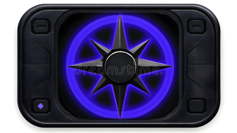 Stylized Compass Icon with a Bold Purple Glow Stock Illustration ...