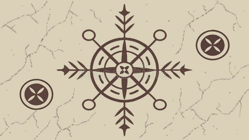 Stylized Compass Rose Tasttoo Isolated in Black and White Stock ...