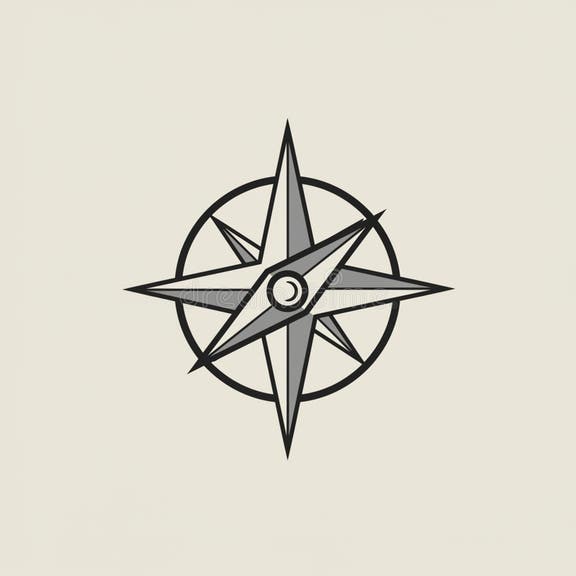 Stylized Compass Rose with Four Primary Points and Four Intermediate ...