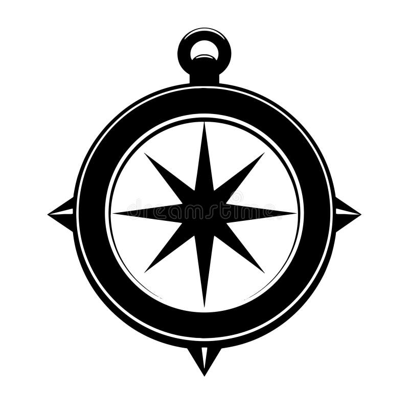 Stylized Compass Rose Illustration Displaying Nautical Themes and ...