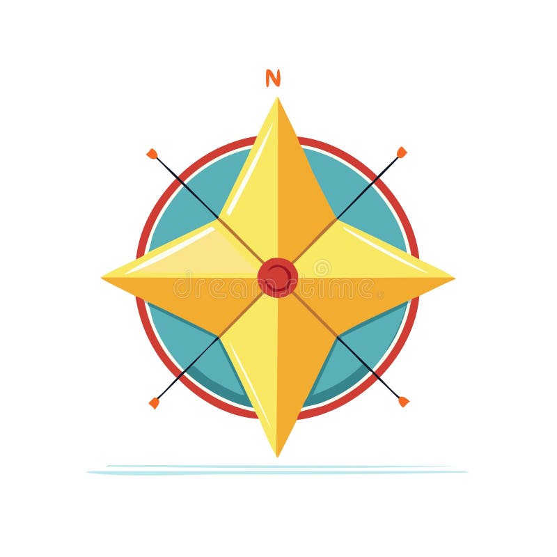 Stylized Compass Rose Illustration Nautical Chart Navigation Symbol ...