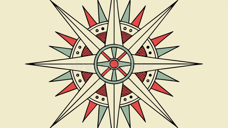 Stylized Man with Compass Rose Stock Vector - Illustration of stylized ...