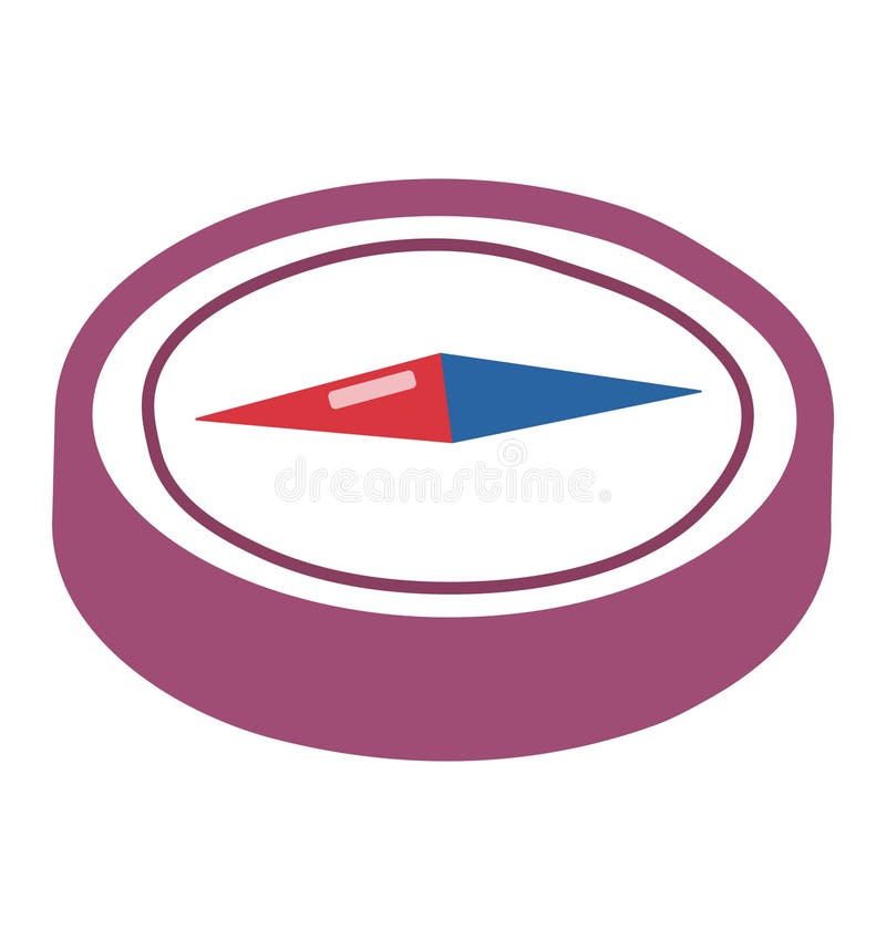 Stylized Compass Rose with Red and Blue Pointer. Navigational Compass ...