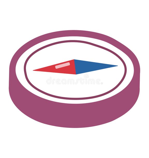 Stylized Compass Rose with Red and Blue Pointer. Navigational Compass ...