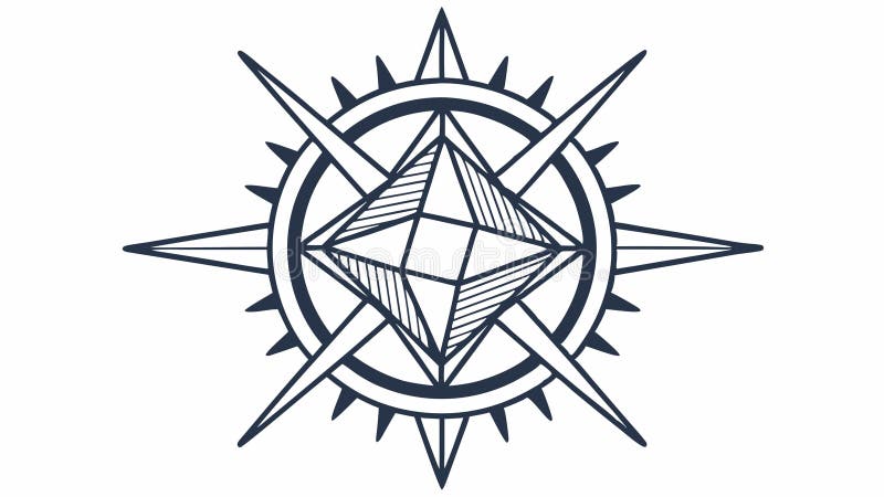 Stylized Compass Star, Modern Directional Symbol, Vector Design ...