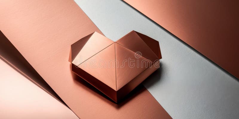 A Stylized Copper Heart on a Copper and Silver Background. Stock ...