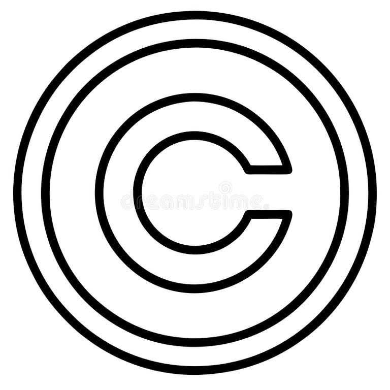 Stylized Copyright Symbol Icon with Concentric Circles Representing ...