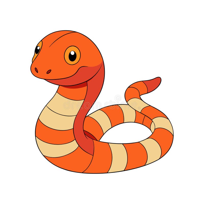Stylized Coral Snake for Creative Coloring Stock Illustration ...