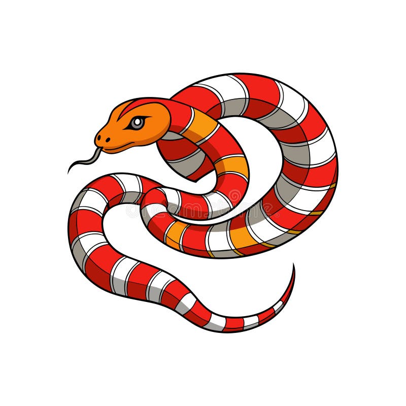 Stylized Coral Snake for Creative Coloring Stock Illustration ...
