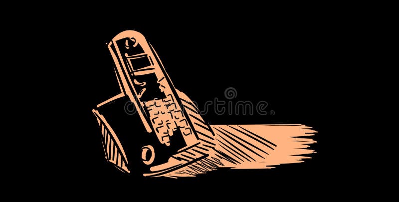 Stylized Cordless Telephone Stock Vector - Illustration of stylized ...