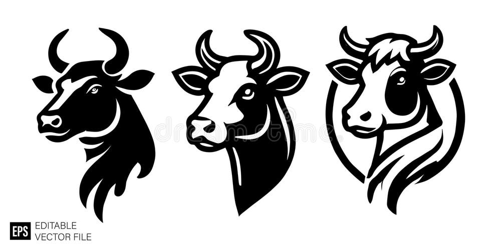 Cow Logos Collection Stock Illustrations – 440 Cow Logos Collection ...