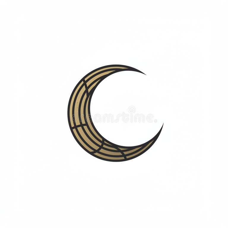 Stylized Crescent Moon Design with a Geometric Pattern. the Crescent is ...