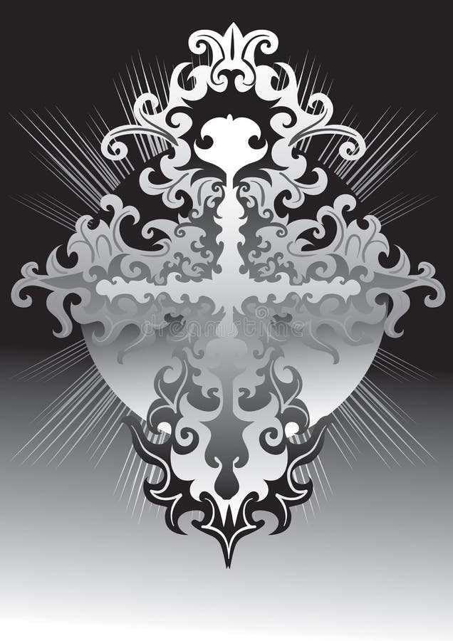 Stylized Cross in Black on a White Background, Vector Illustration ...