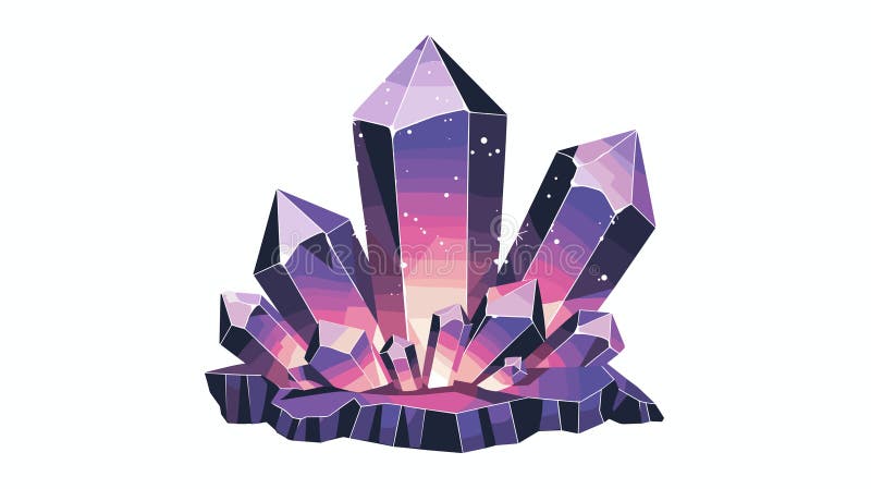 Stylized Crystal Cluster with Vibrant Gradient Colors and Geometric ...