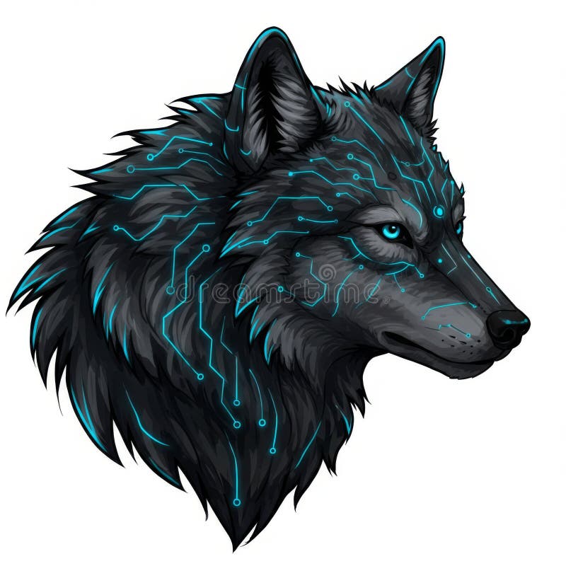 Cyber Wolf Portrait Stock Illustrations – 106 Cyber Wolf Portrait Stock ...