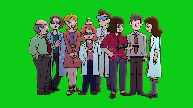 Stylized 2D Animation of Diverse Scientists and Researchers Stock ...