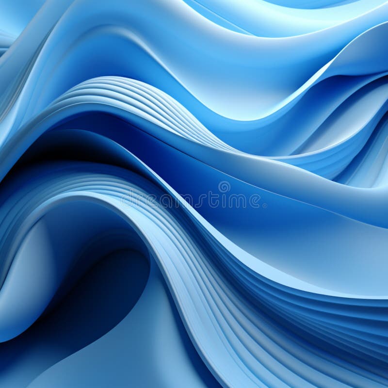 Stylized 3D blue wave form stock illustration. Illustration of ...