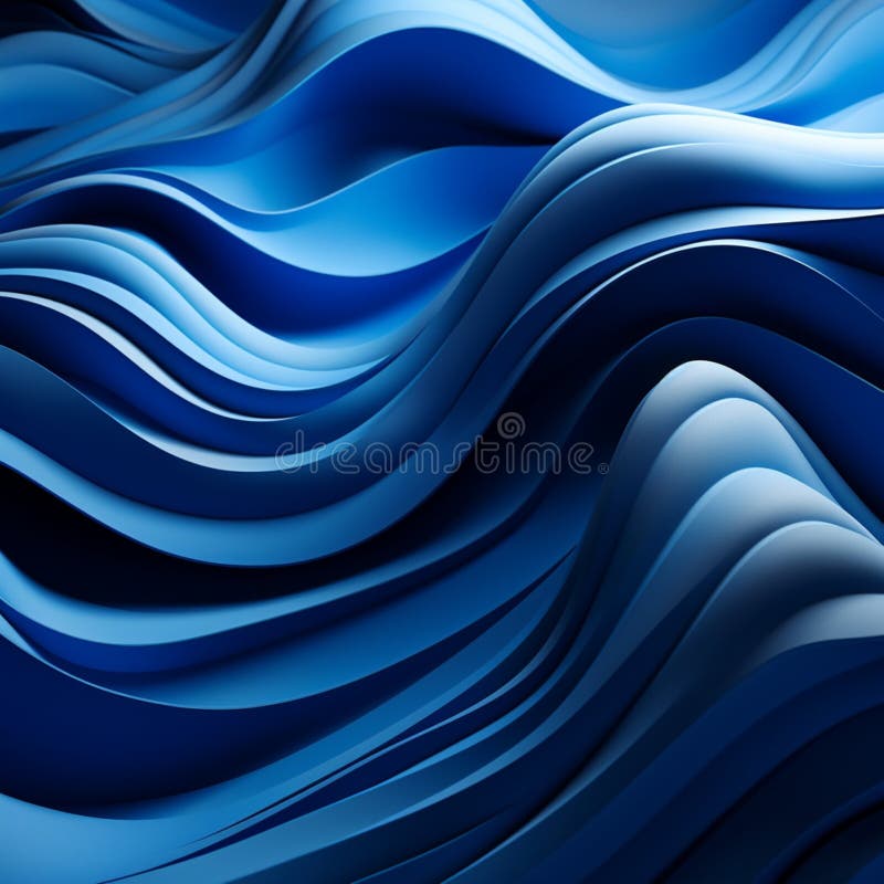 Stylized 3D blue wave form stock illustration. Illustration of ...