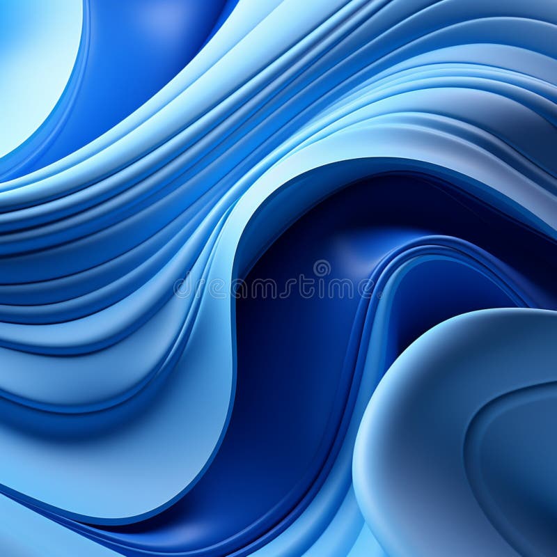 Stylized 3D blue wave form stock illustration. Illustration of flowing ...