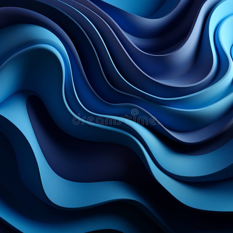 Stylized 3D blue wave form stock illustration. Illustration of design ...