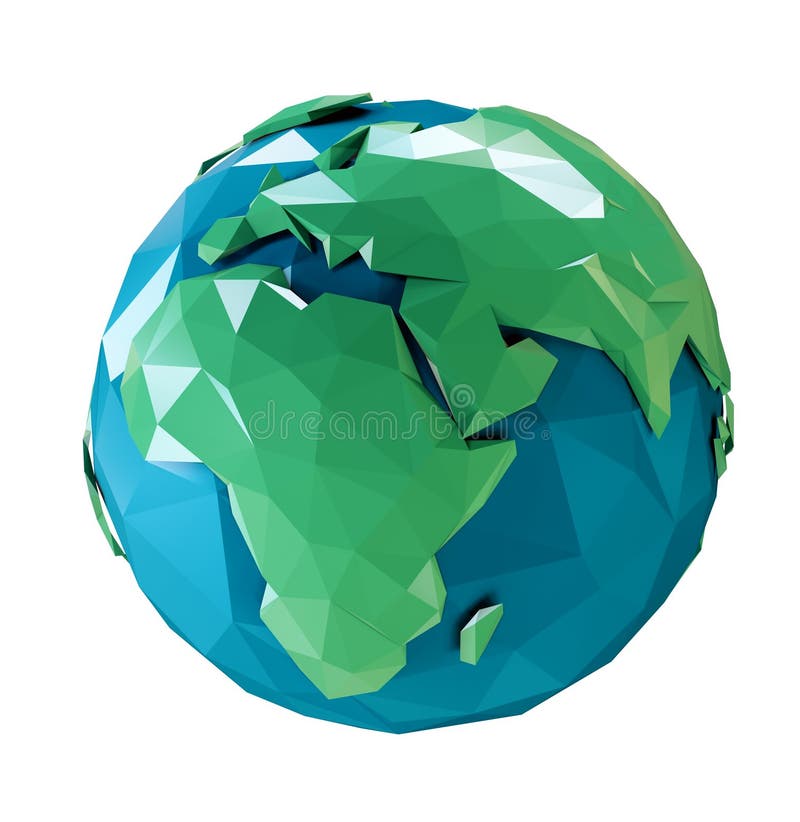 Polygonal Earth Planet stock illustration. Illustration of colorful ...