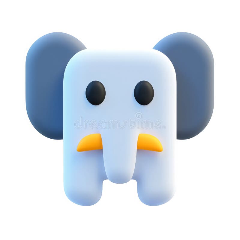 Elephant flat 3D icon stock illustration. Illustration of smooth - 375729939