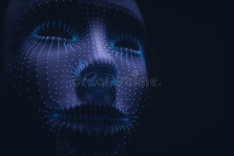 Stylized 3D Face stock illustration. Illustration of polygons - 99714977