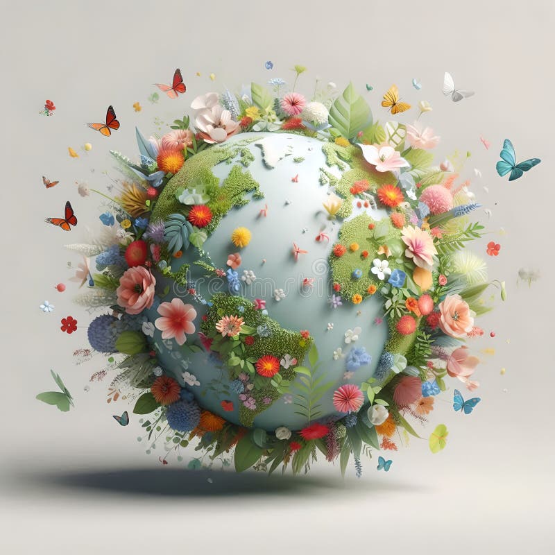 A Stylized, 3D Illustration of Earth with a Soft, Realistic Effect ...