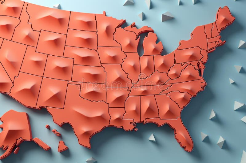 Abstract Usa Map with Geometric Shapes Stock Illustration ...