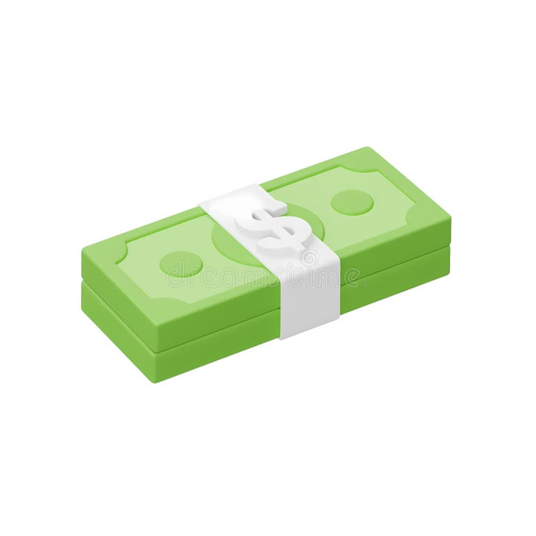Flat Style Illustration of a Stack of Green Dollar Bills Stock ...