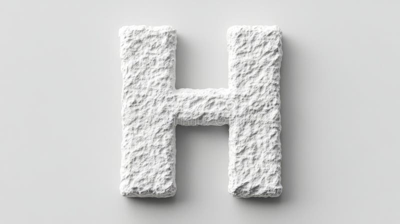 Stylized 3D Letter H Stone White Texture Decorative Typography, Symbol ...